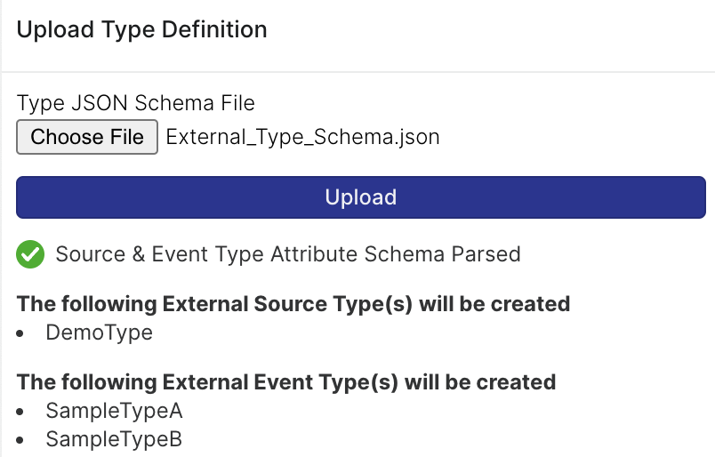 Uploading the External Source & Event Type Schema | Aerie Documentation